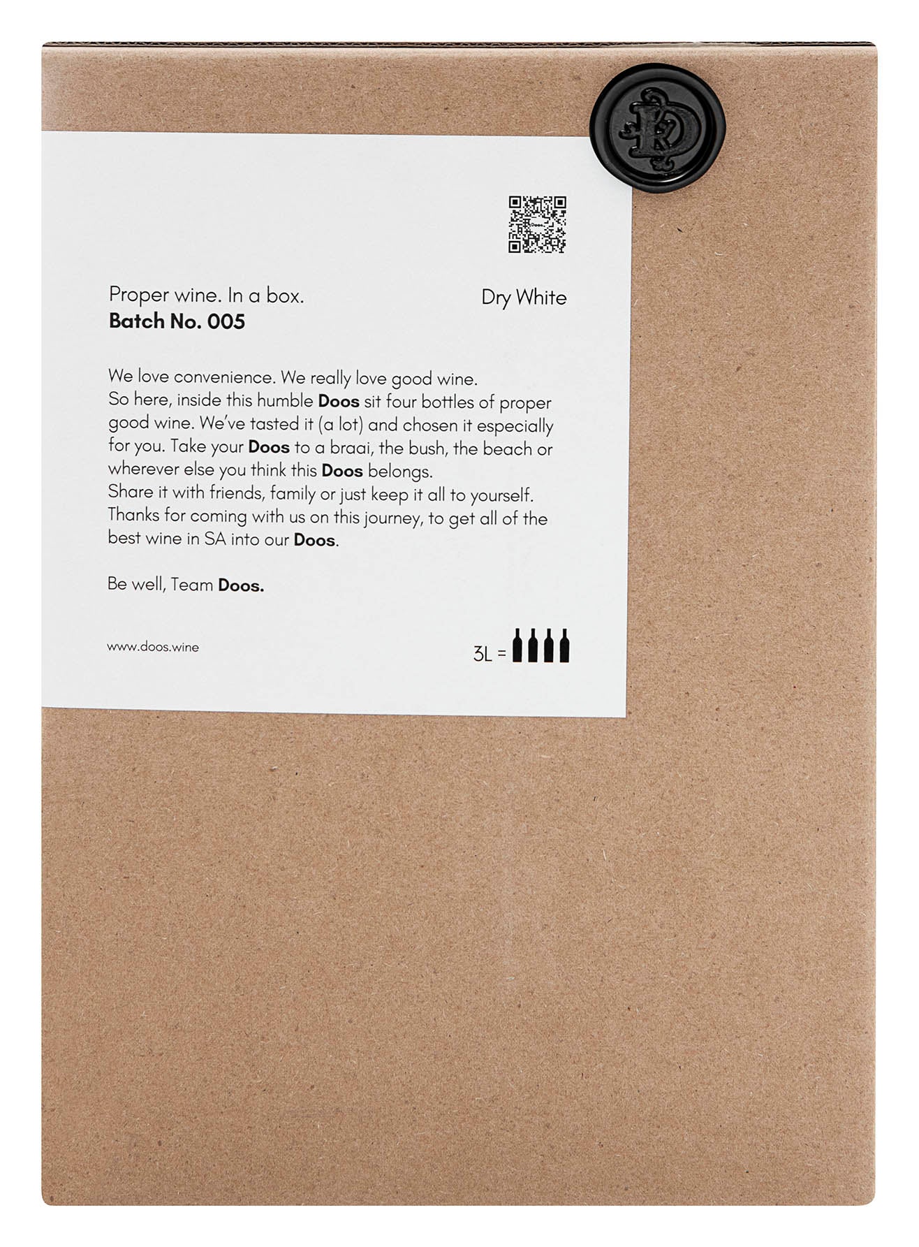 Proper wine. In a box. – Doos